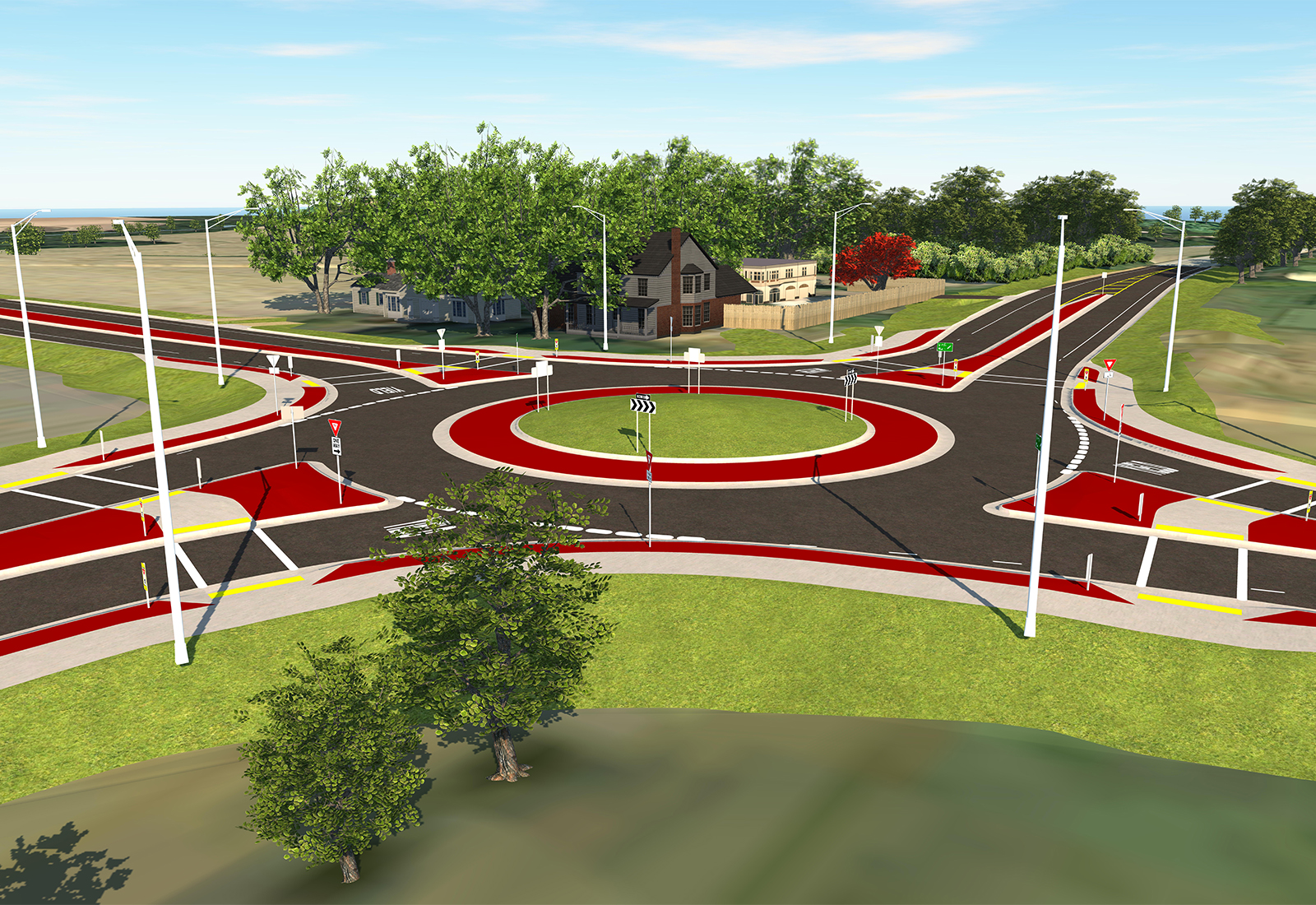 County Y Intersection with County A Roundabout - raSmith